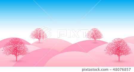 Sakura spring flower background - Stock Illustration [48076857] - PIXTA