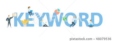 KEYWORD. Concept with people, letters and...-插圖素材 [48079536] - PIXTA圖庫