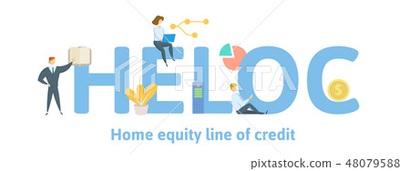 HELOC, Home Equity Line of Credit. Concept with... - Stock Illustration ...