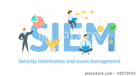 SIEM, Security information and event... - Stock Illustration [48079593 ...