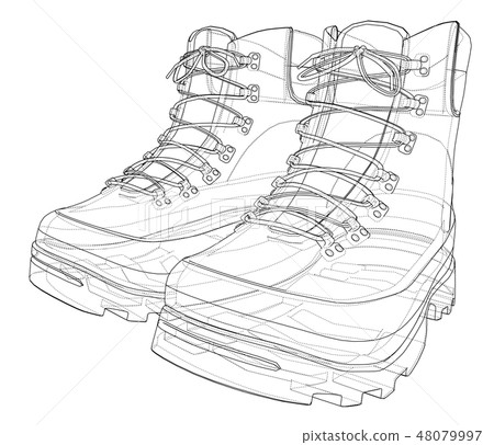 Mens boot concept. Vector rendering of 3d - Stock Illustration ...