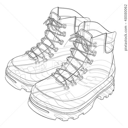 Mens boot concept. Vector rendering of 3d - Stock Illustration ...