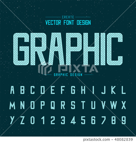 Line dotted font and alphabet vector letter design - Stock Illustration ...