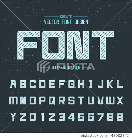 Line dotted font alphabet vector Square typeface - Stock Illustration ...