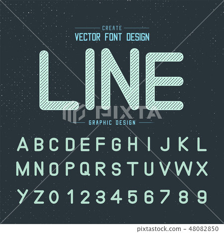 Line dotted font alphabet vector Typeface letter - Stock Illustration ...