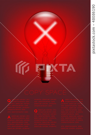 Cross sign shape Incandescent light bulb switch on - Stock Illustration ...