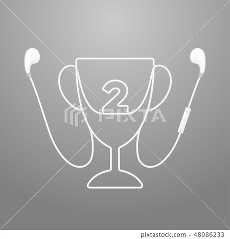 Trophy Cup Number two shape made from cable - Stock Illustration ...