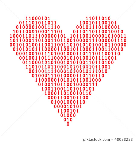 Binary code heart - Stock Illustration [48088258] - PIXTA