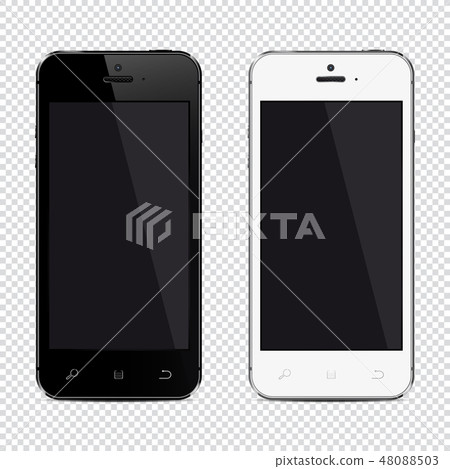 Mobile phones isolated on transparent background - Stock Illustration ...