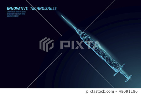 Low poly medical syringe. Polygonal... - Stock Illustration [48091186 ...