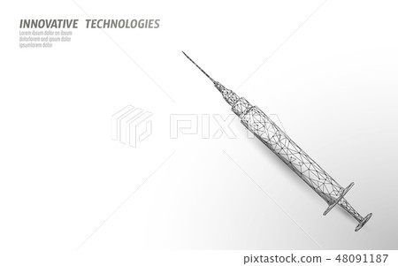 Low poly medical syringe. Polygonal... - Stock Illustration [48091187 ...