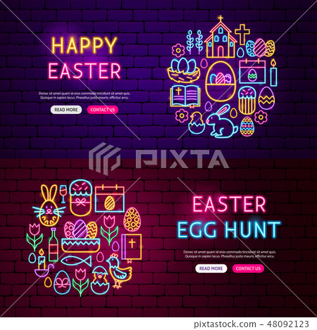 Happy Easter Website Banners - Stock Illustration [48092123] - PIXTA