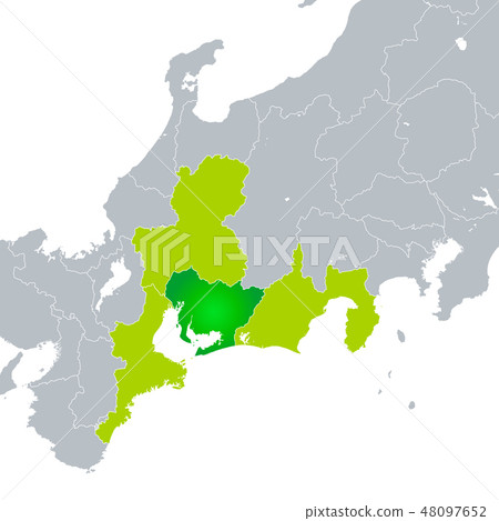 Aichi Prefecture Map and Tokai Region - Stock Illustration [48097652 ...