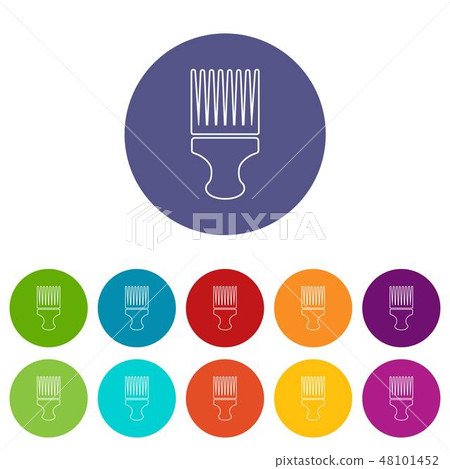 Haircut fix comb icons set vector color - Stock Illustration [48101452 ...