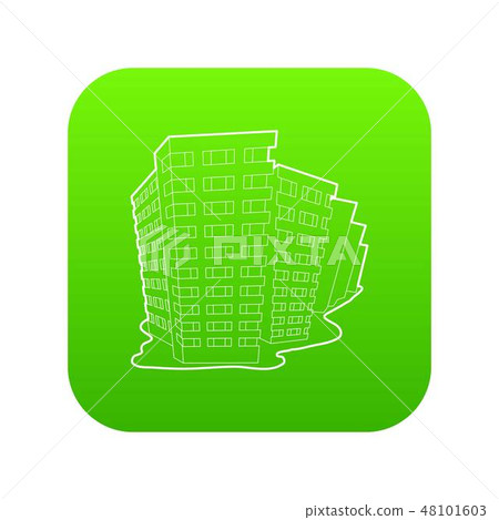 Building icon green vector - Stock Illustration [48101603] - PIXTA