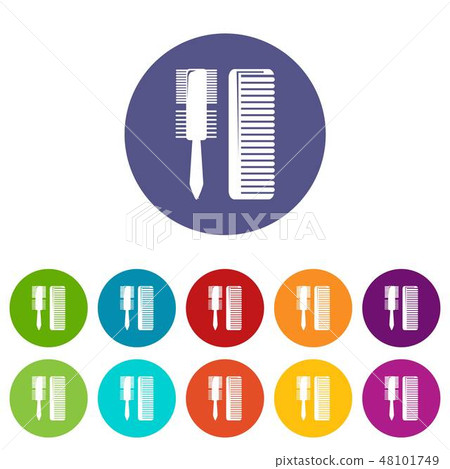 Hair comb icons set vector color - Stock Illustration [48101749] - PIXTA