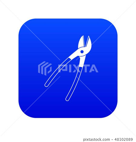 Metal shears icon digital blue - Stock Illustration [48102089] - PIXTA