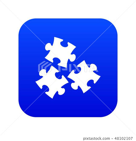 Puzzle icon digital blue - Stock Illustration [48102107] - PIXTA