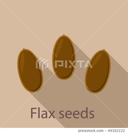 Flax seeds icon, flat style - Stock Illustration [48102222] - PIXTA