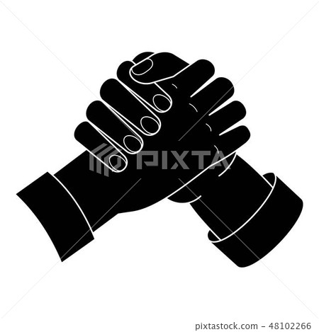 Brotherhood handshake icon, simple style - Stock Illustration [48102266 ...