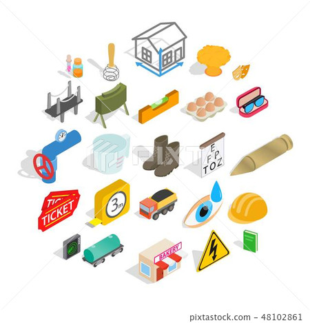 Formation icons set, isometric style - Stock Illustration [48102861 ...