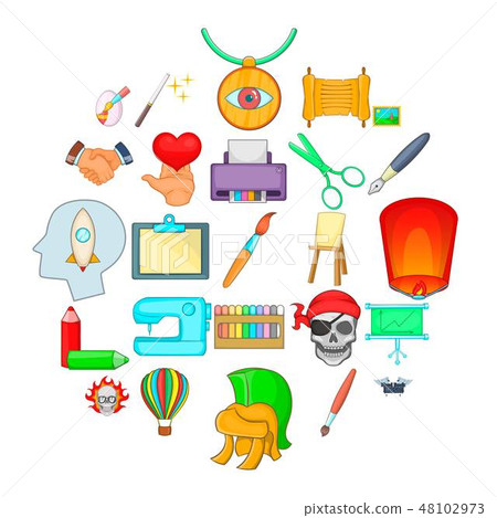 Creativity intelligence icons set, cartoon style - Stock Illustration [48102973] - PIXTA