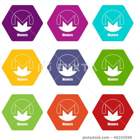 Monero icons set 9 vector - Stock Illustration [48103099] - PIXTA