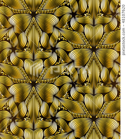 Abstract seamless geometric gold pattern - Stock Illustration [48107620 ...