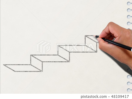 Write a staircase on paper - Stock Illustration [48109417] - PIXTA