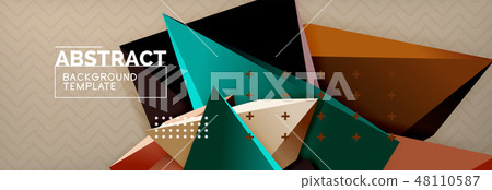 Vector 3d triangular shapes abstract... - Stock Illustration [48110587 ...