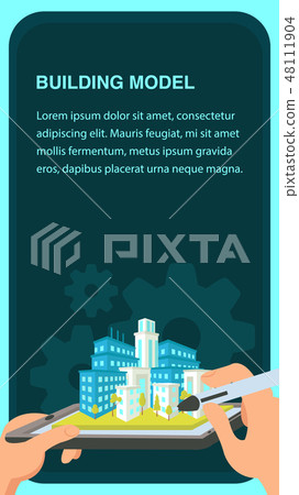 Building Model Website Banner Vector Template - Stock Illustration ...