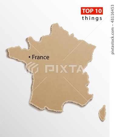 France map vector. French maps craft paper - Stock Illustration ...