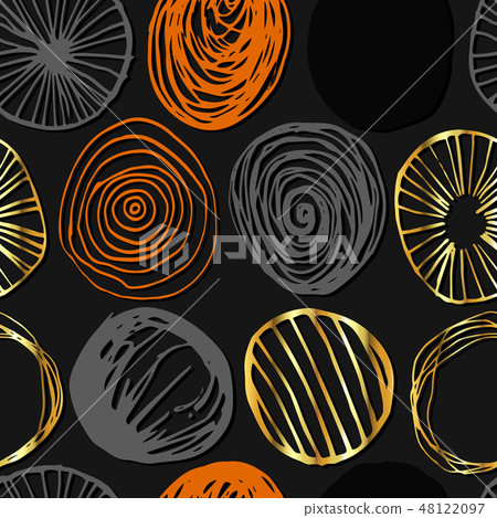 Grunge vector seamless pattern. Round shapes - Stock Illustration ...