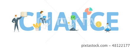 CHANCE. Concept with people, letters and icons.... - Stock Illustration ...