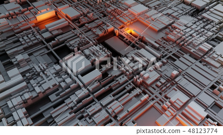 3d render Abstract Technology Background With... - Stock Illustration ...