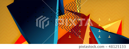 Vector 3d triangular shapes abstract... - Stock Illustration [48125133 ...