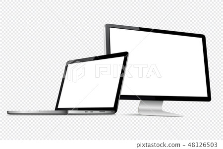 Responsive web design computer display with laptop - Stock Illustration ...