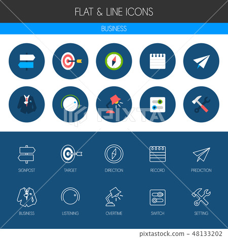 Flat, line icon set - Stock Illustration [48133202] - PIXTA