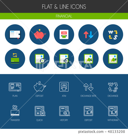 Flat, line icon set - Stock Illustration [48133208] - PIXTA
