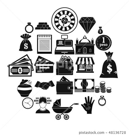 Endowment icons set, simple style - Stock Illustration [48136728] - PIXTA