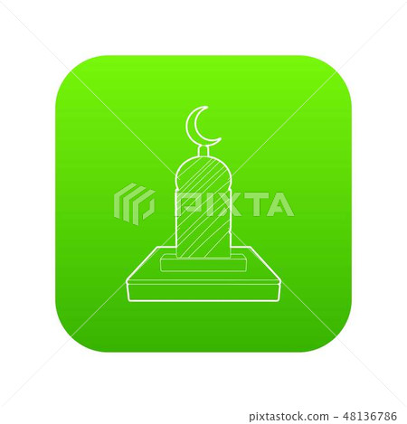 Muslim grave icon green vector - Stock Illustration [48136786] - PIXTA