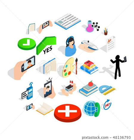 Interlocution icons set, isometric style-插圖素材 [48136793] - PIXTA圖庫