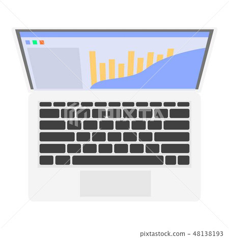 Laptop top view icon, flat style - Stock Illustration [48138193] - PIXTA