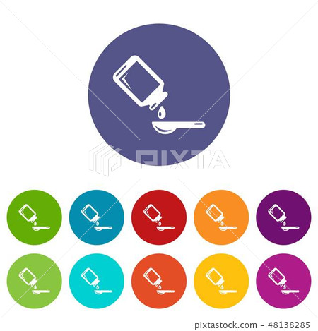 Medical syrup icons set vector color - Stock Illustration [48138285 ...