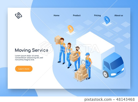 Moving Company Online Service Vector Website - Stock Illustration ...