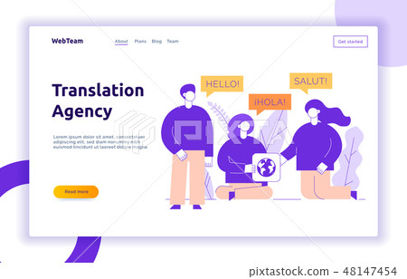 Vector flat line translation design concept - Stock Illustration ...