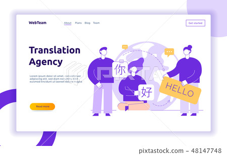 Vector flat line translation design concept - Stock Illustration ...