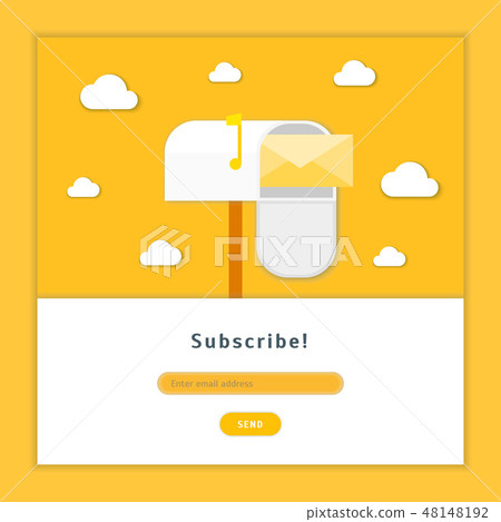 Cartoon Email Subscribe Service Card... - Stock Illustration [48148192 ...
