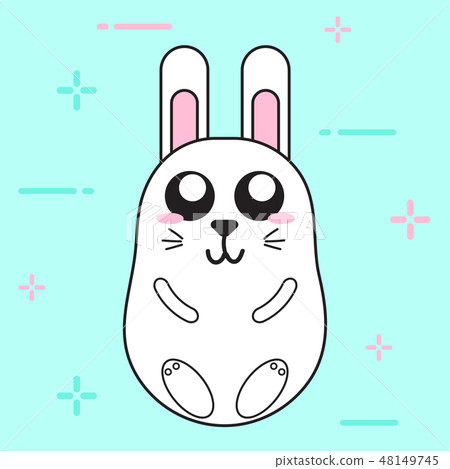 cartoon white animal character cute - Stock Illustration [48149745] - PIXTA