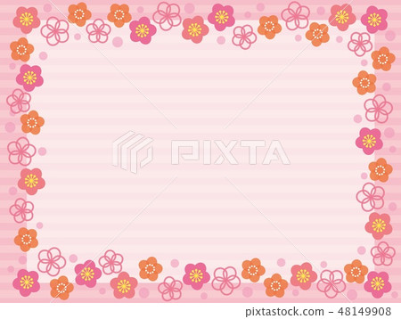Plum frame border - Stock Illustration [48149908] - PIXTA